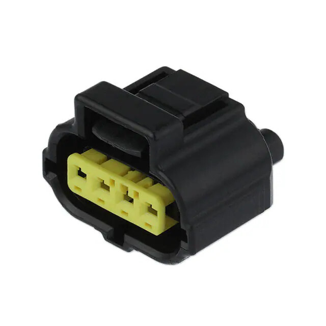 Black 0.197 5.00mm 4 Pin Rectangular Connector Shell Plug 184046-1 ...